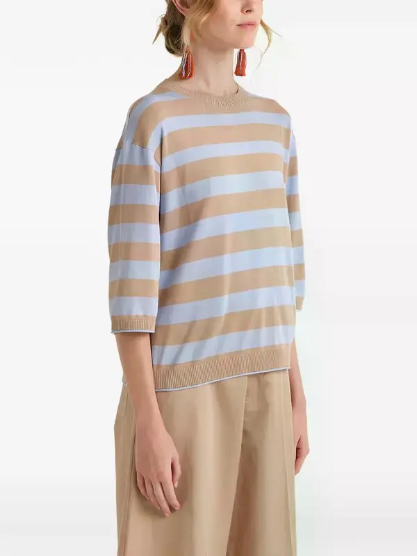 Malìparmi Striped Three-quarter Sleeve T-shirt