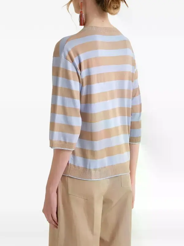 Malìparmi Striped Three-quarter Sleeve T-shirt