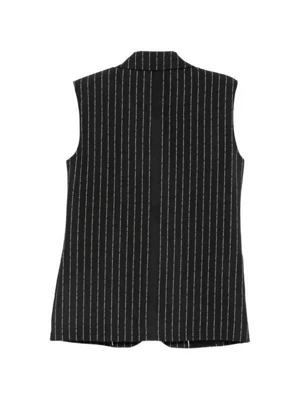 Karl Lagerfeld Logo Pinstripe Tailored Sleeveless Blazer
