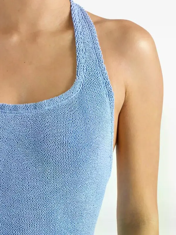 Hunza G Sandy Crinkle-effect Halterneck Swimsuit