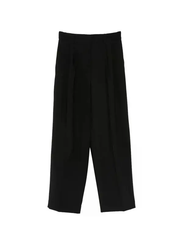 Calvin Klein Pleated Wide-leg Trousers - Black