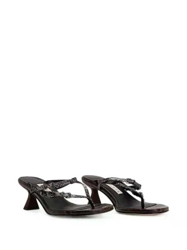 MIISTA Abisai Buckled Snakeskin-effect Sandals