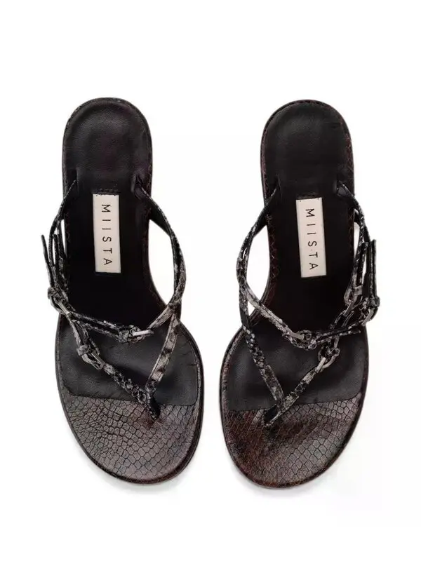 MIISTA Abisai Buckled Snakeskin-effect Sandals