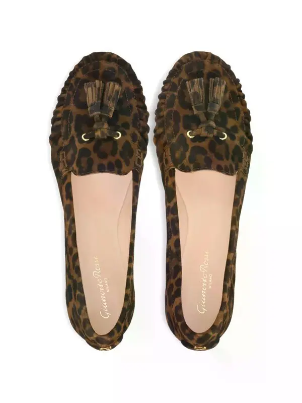 GIANVITO ROSSI Leopard-print Loafers - Brown