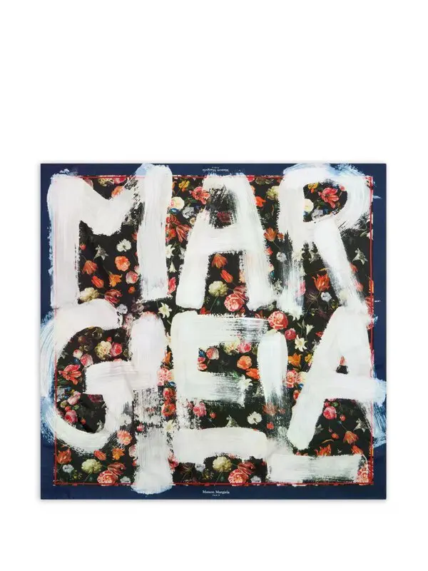 MAISON MARGIELA Printed Silk Scarf - Black