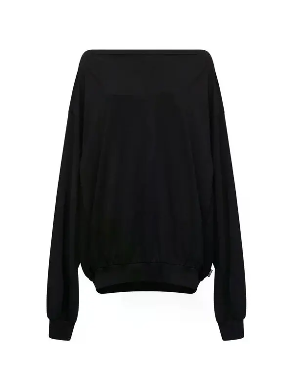 MAISON MARGIELA Long-sleeved Asymmetrical Top - Black