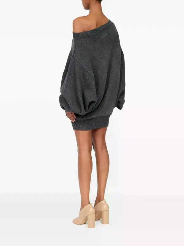 MAISON MARGIELA Mélange Merino Wool Mini Sweater Dress