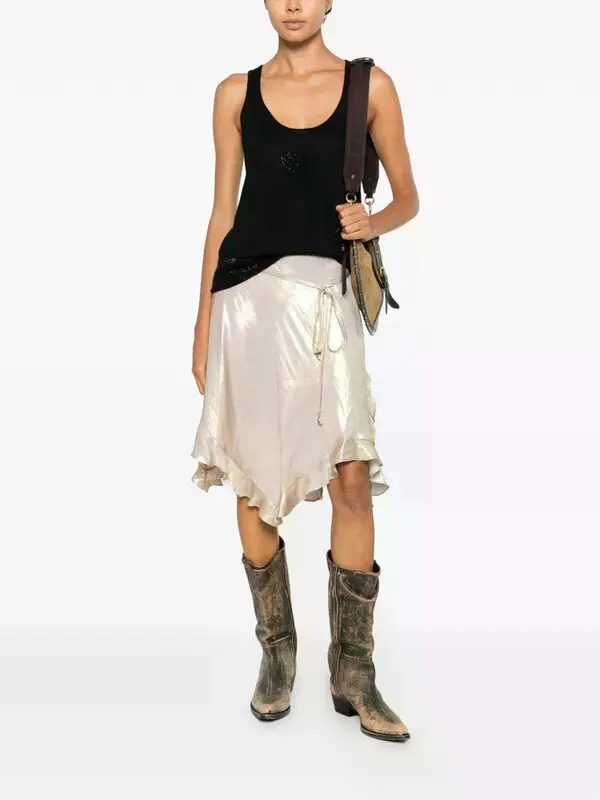 Zadig&Voltaire Asymmetric Ruffled Midi Skirt - Neutrals