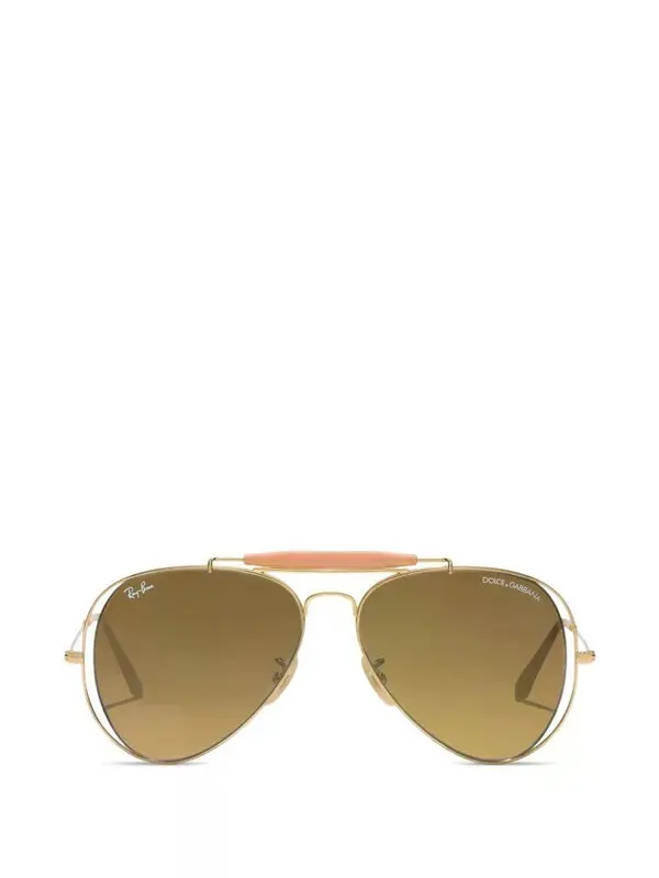 Dolce & Gabbana Tone Pilot Frame Sunglasses