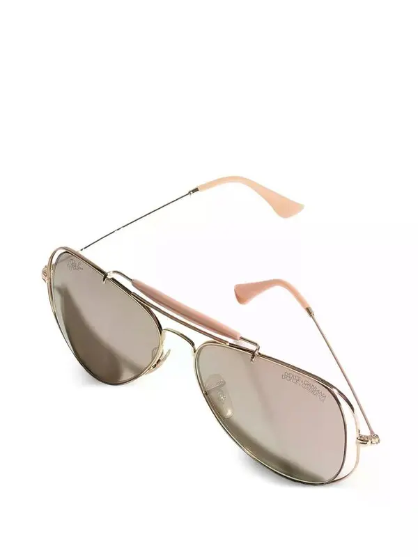Dolce & Gabbana Tone Pilot Frame Sunglasses