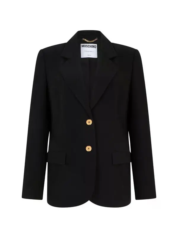 Moschino Button Notched Lapel Jacket - Black