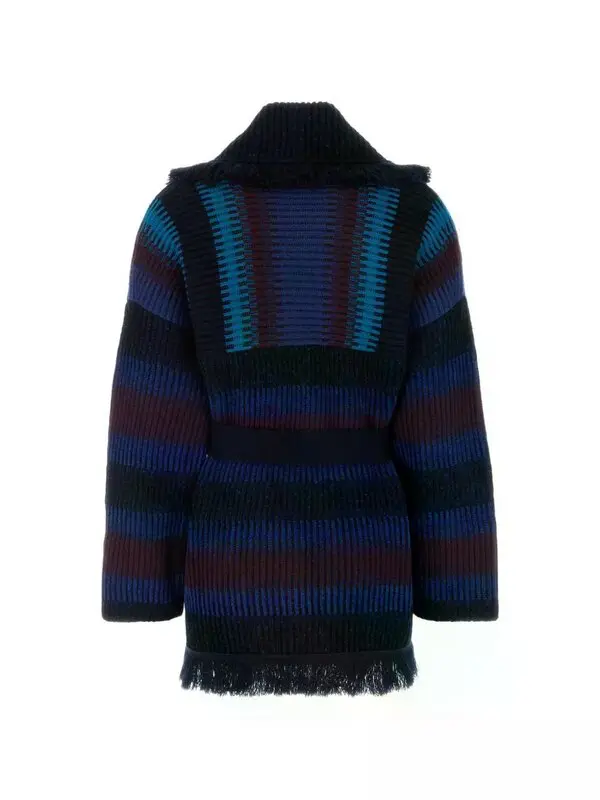 ALANUI X SUICOKE Fringe-trimmed Striped Cardigan - Blue