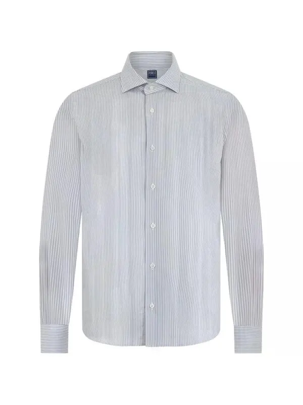 Fedeli Striped Long-sleeve Shirt - Grey