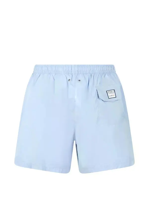 Fedeli Elasticated Swim Shorts With Logo Patch