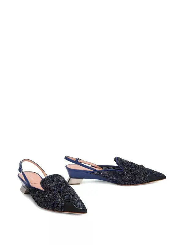 Alberta Ferretti Embellished Mesh Pumps - Blue