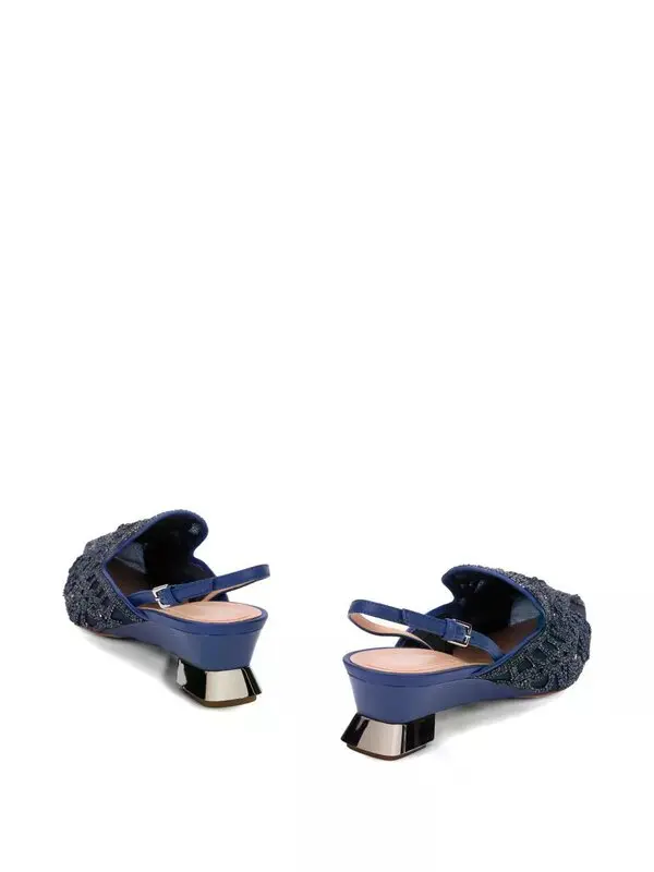 Alberta Ferretti Embellished Mesh Pumps