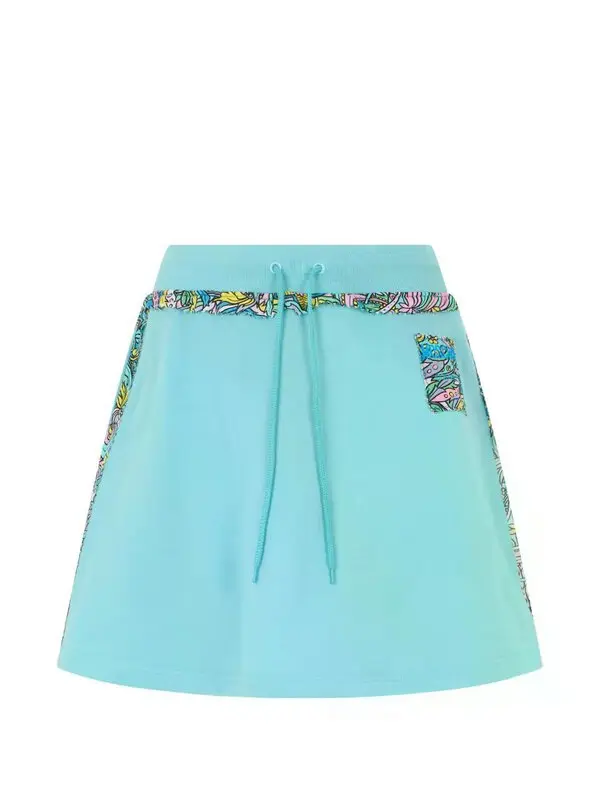 Moschino Graphic Print Drawstring Mini Skirt - Blue