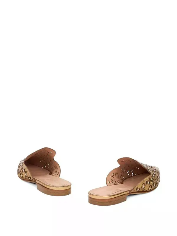 Alberta Ferretti Perforated Crystal-embellished Mules