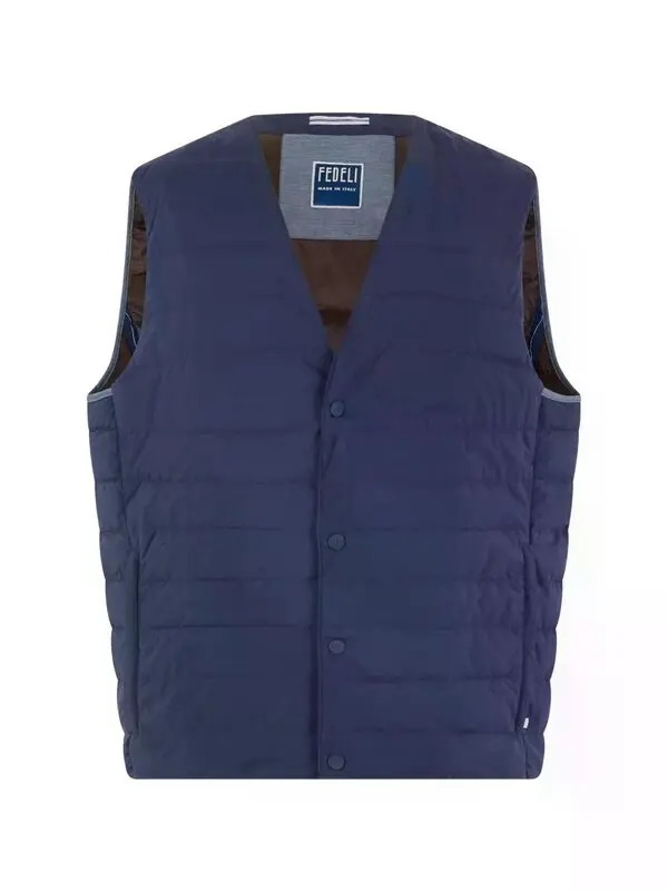 Fedeli Padded Quilted Gilet - Blue