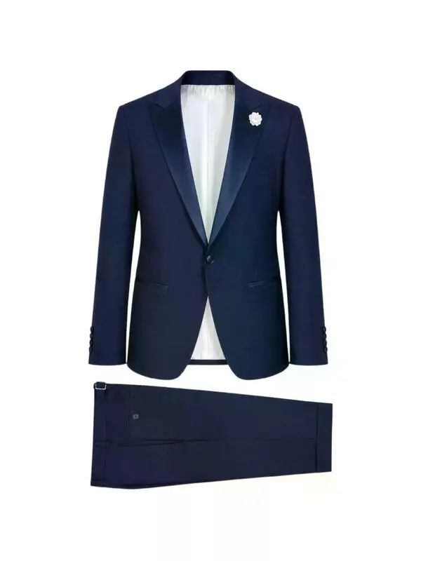 PAOLONI Satin-trim Peak-lapel Suit