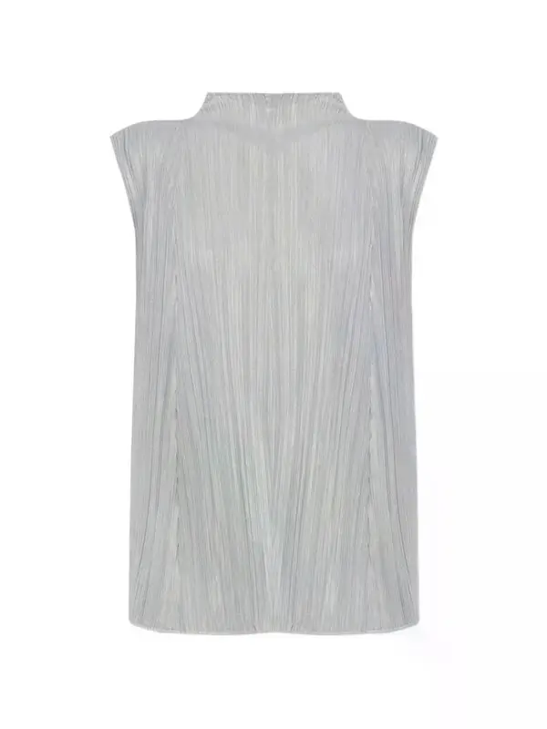 Issey Miyake Sleeveless High Neck Blouse - Grey