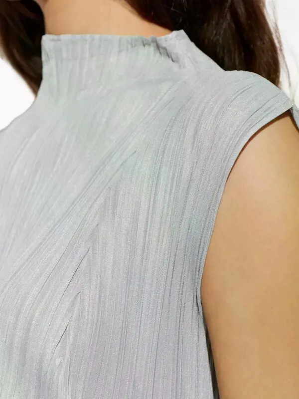 Issey Miyake Sleeveless High Neck Blouse