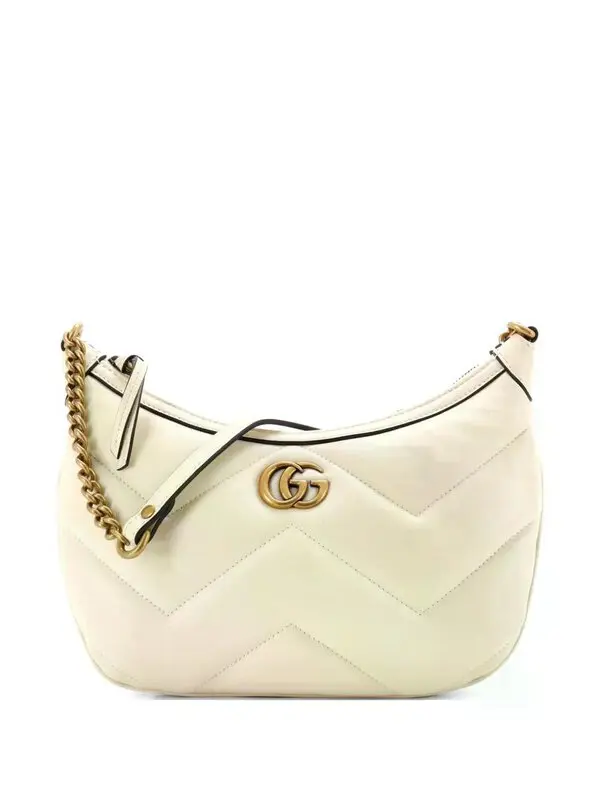 Gucci Gg Marmont Matelassé Leather Small Hobo Bag - Neutrals