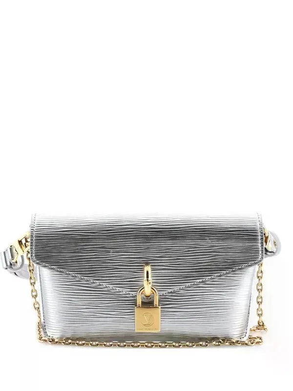 LOUIS VUITTON Epi Leather Padlock On Strap Crossbody Bag - Silver