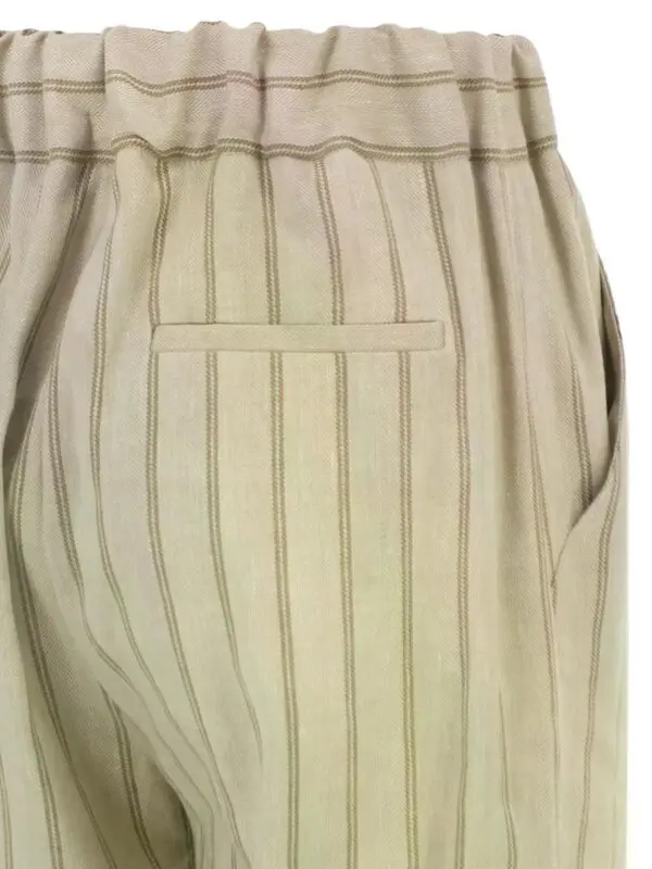 Antonelli Firenze Beige Pinstripe Slim-fit Trousers