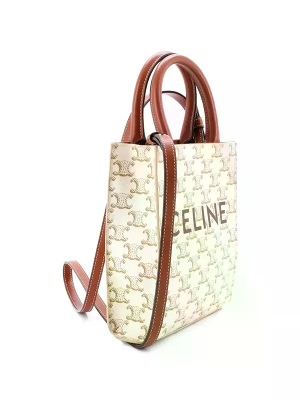 Celine Vertical Cabas Tote Triomphe Coated Canvas Satchel