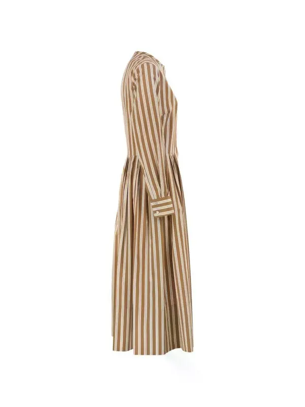 Antonelli Firenze Striped Pleated Midi Dress