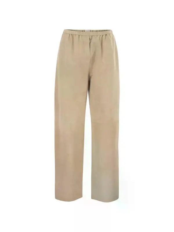 Antonelli Firenze Suede Wide-leg Trousers - Neutrals