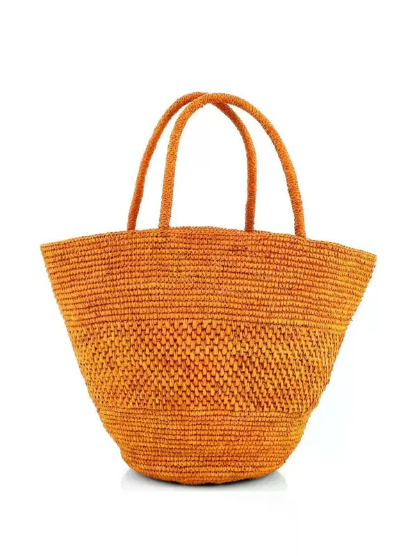 THE ROW Emilie Basket Bag Raffia Small Tote Bag - Orange