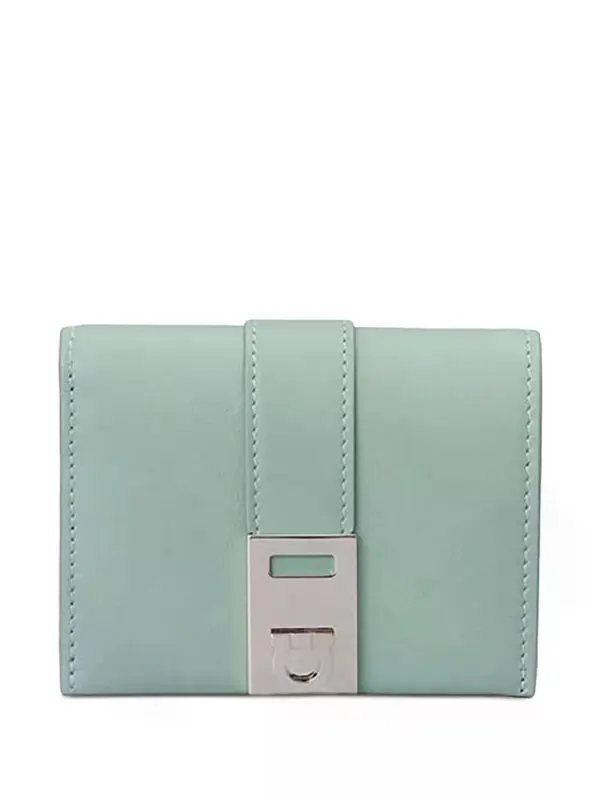 FERRAGAMO Gancini-plaque Leather Wallet - Green