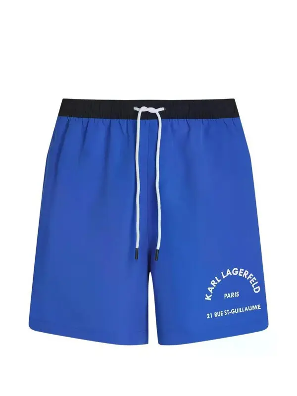 Karl Lagerfeld Logo-print Drawstring Swim Shorts