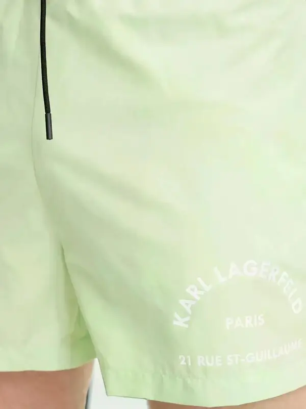 Karl Lagerfeld Logo Print Drawstring Swim Shorts