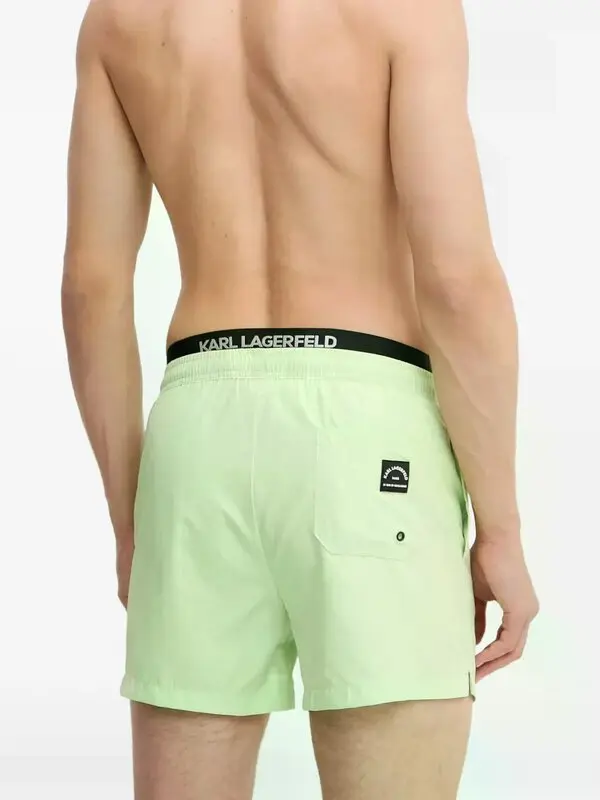 Karl Lagerfeld Logo Print Drawstring Swim Shorts