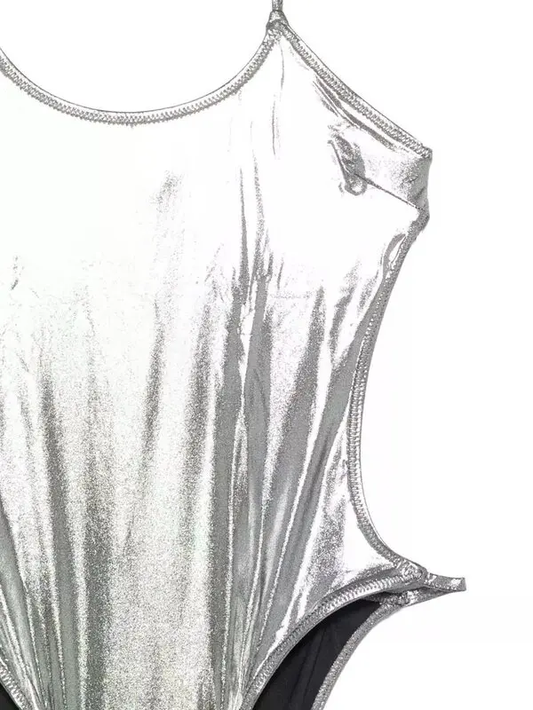 Attico Halterneck Swimsuit With Metallic Effect