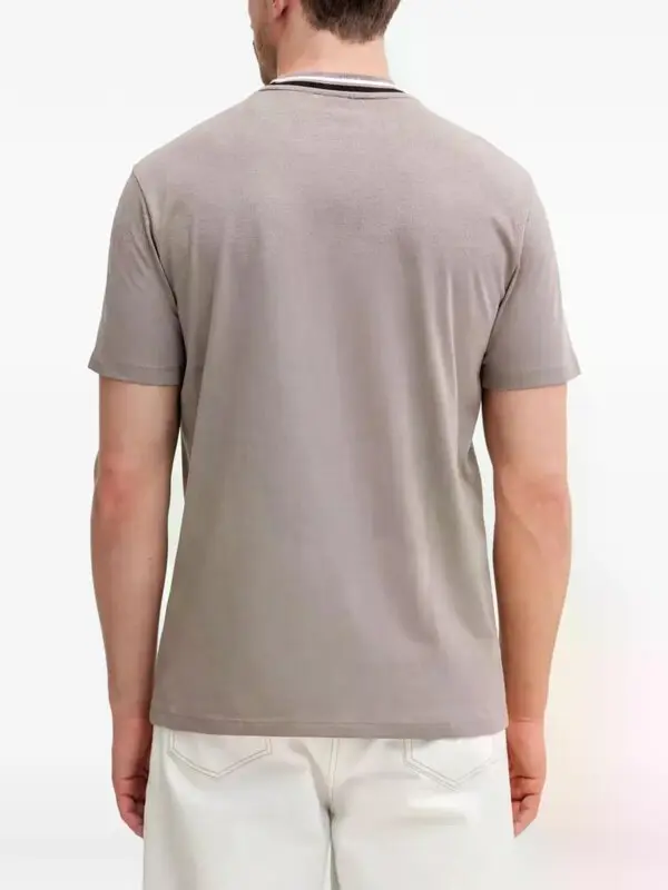 Armani Exchange Logo-print Striped-trim T-shirt