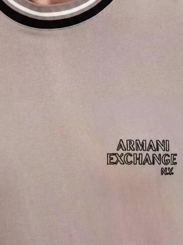 Armani Exchange Logo-print Striped-trim T-shirt