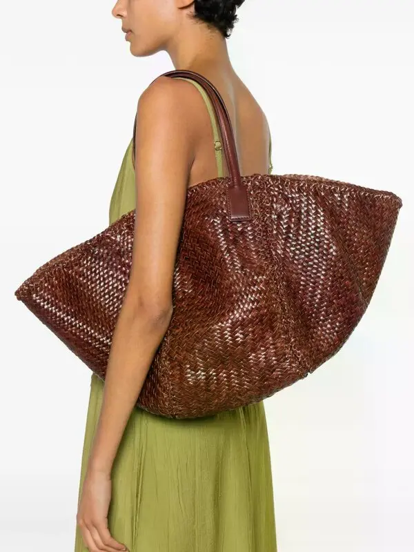 Dragon Diffusion Teresa Woven Leather Tote Bag - Brown