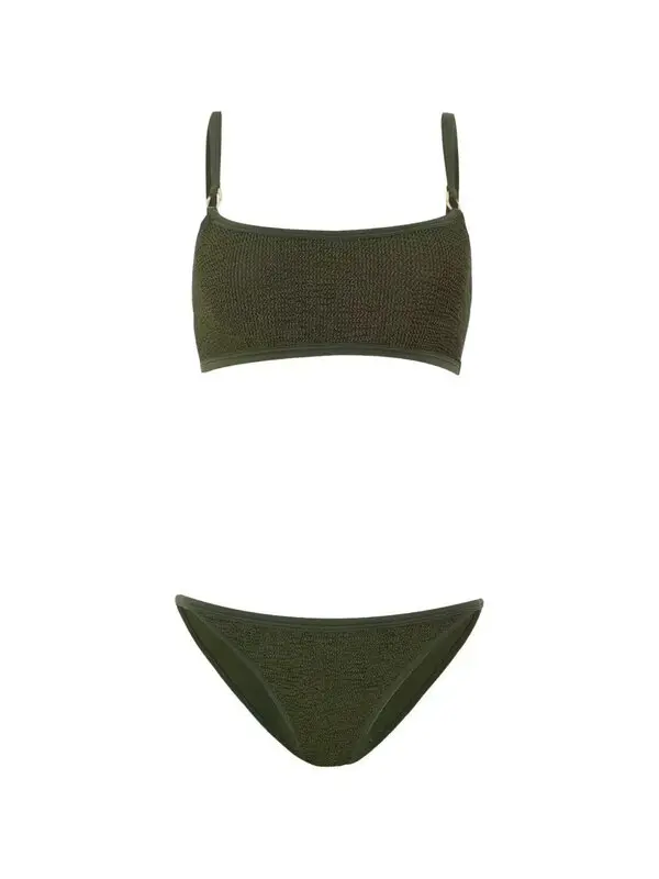 Hunza G Iris Crinkle-effect Bikini - Green