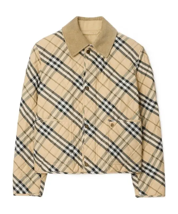 Burberry Check Printed Quilted Jacket - Grain Color