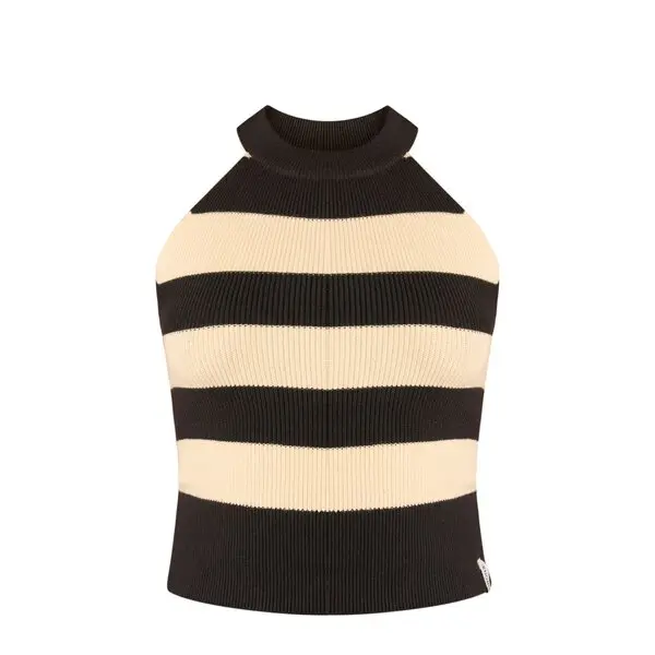 KNOWN SUPPLY Cindy Sweater Tank /pearl - Black