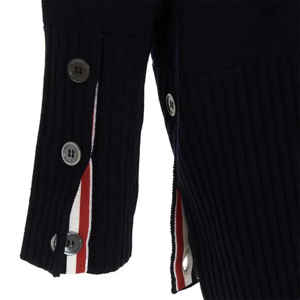 Thom Browne 4-bar Stripe V-neck Cardigan - Navy Blue