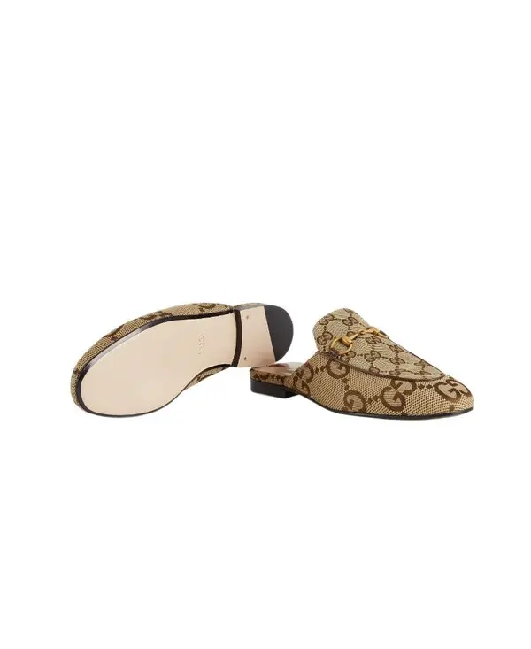 Gucci Princetown Gg Horsebit Slip-on Mules - Nude