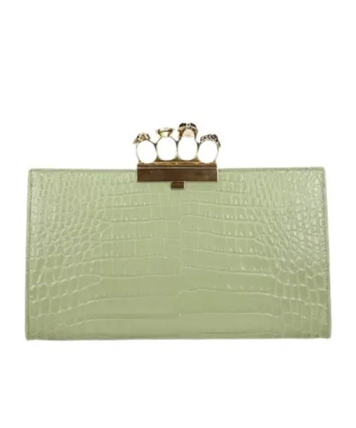 Alexander McQueen Four Ring Clutch - Lightgreen