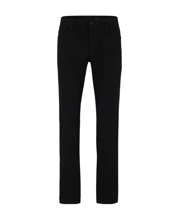 Hugo Boss Mid-rise Tapered-leg Trousers - Black