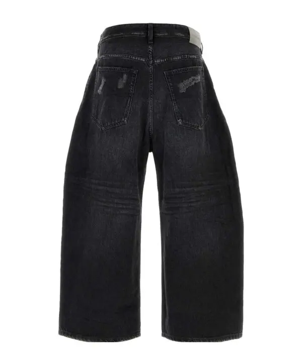 Balenciaga Round Fit Wide-leg Jeans - Black