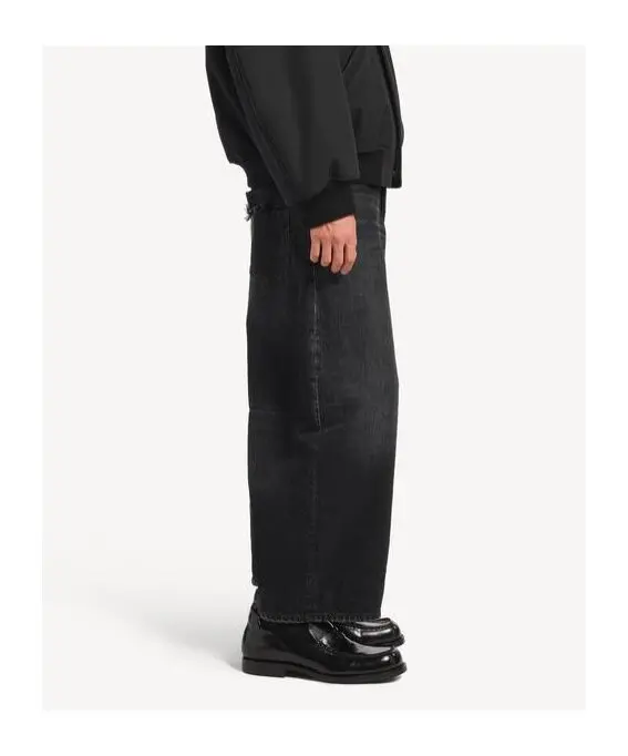 Balenciaga Round Fit Wide-leg Jeans - Black